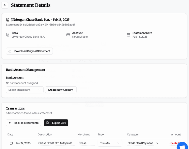 CapyParse | Convert PDF Bank Statements to CSV, Excel, or Quickbooks format